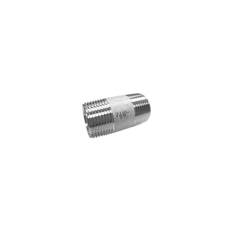 Pijpnippel BSP TBE 3/4 Inch x 100 mm - RVS Industrieële Fittingen - 316 Kwaliteit
